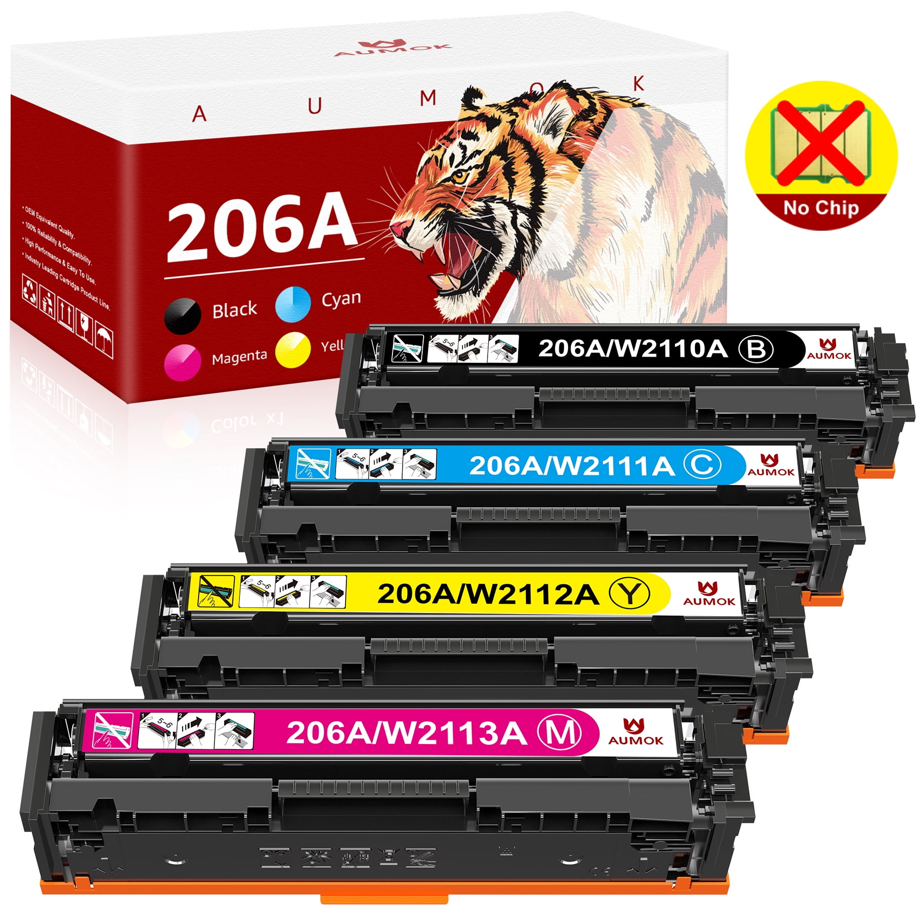 AUMOK Toner Cartridge for HP 206A 206X, MFP M283FDW M255DW M283CDW M283 ...