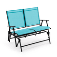 AUNEKIV 2-Person Outdoor Glider Bench, Installation-Free Steel Patio ...