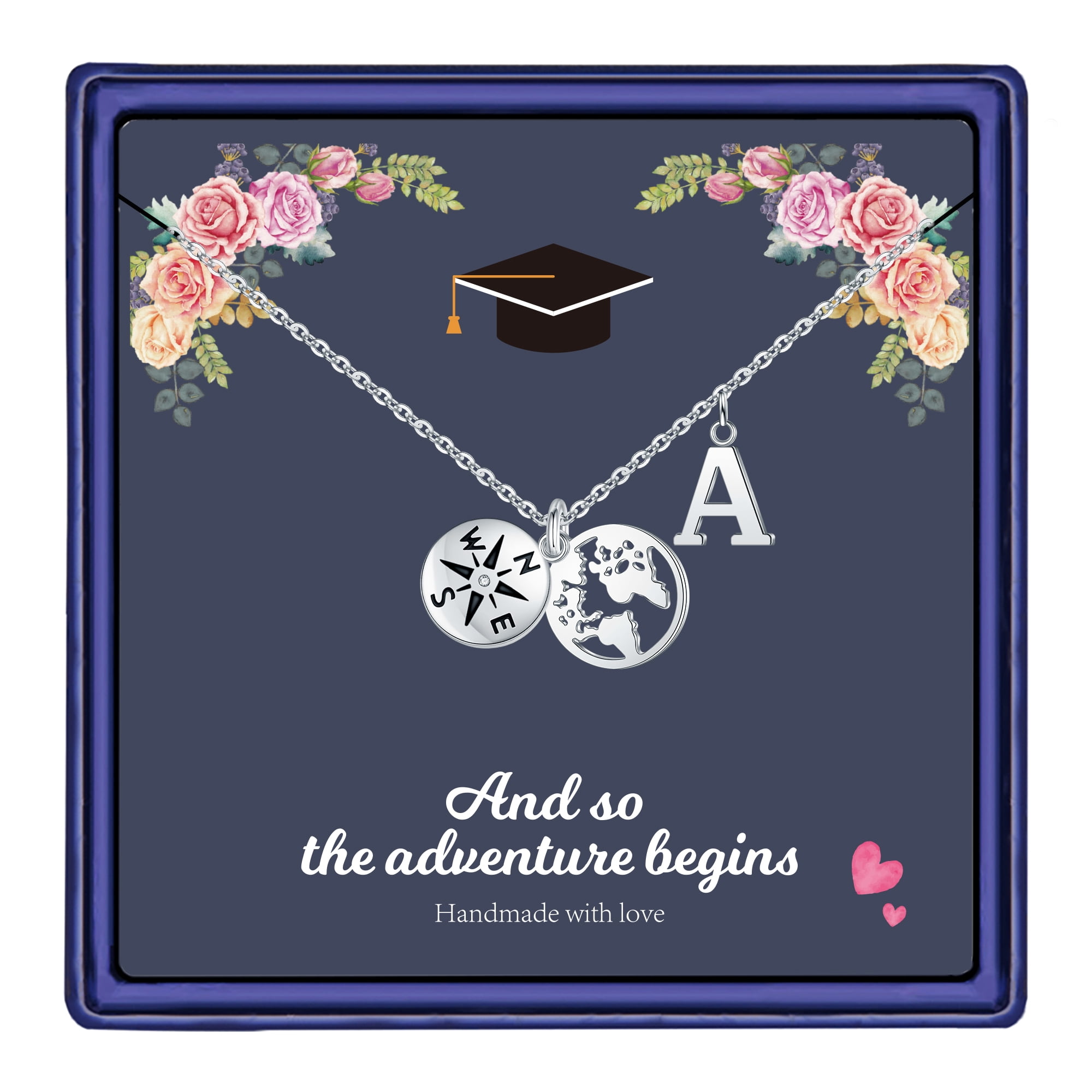 AUNOOL Graduation Gifts for Her 2022 Compass Necklace Graduation Gifts ...