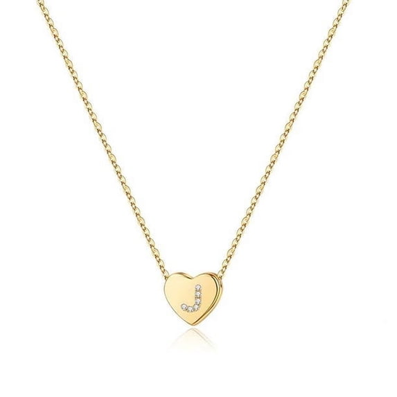 AUNOOL Heart Initial Necklaces for Women Heart Necklaces Dainty ...