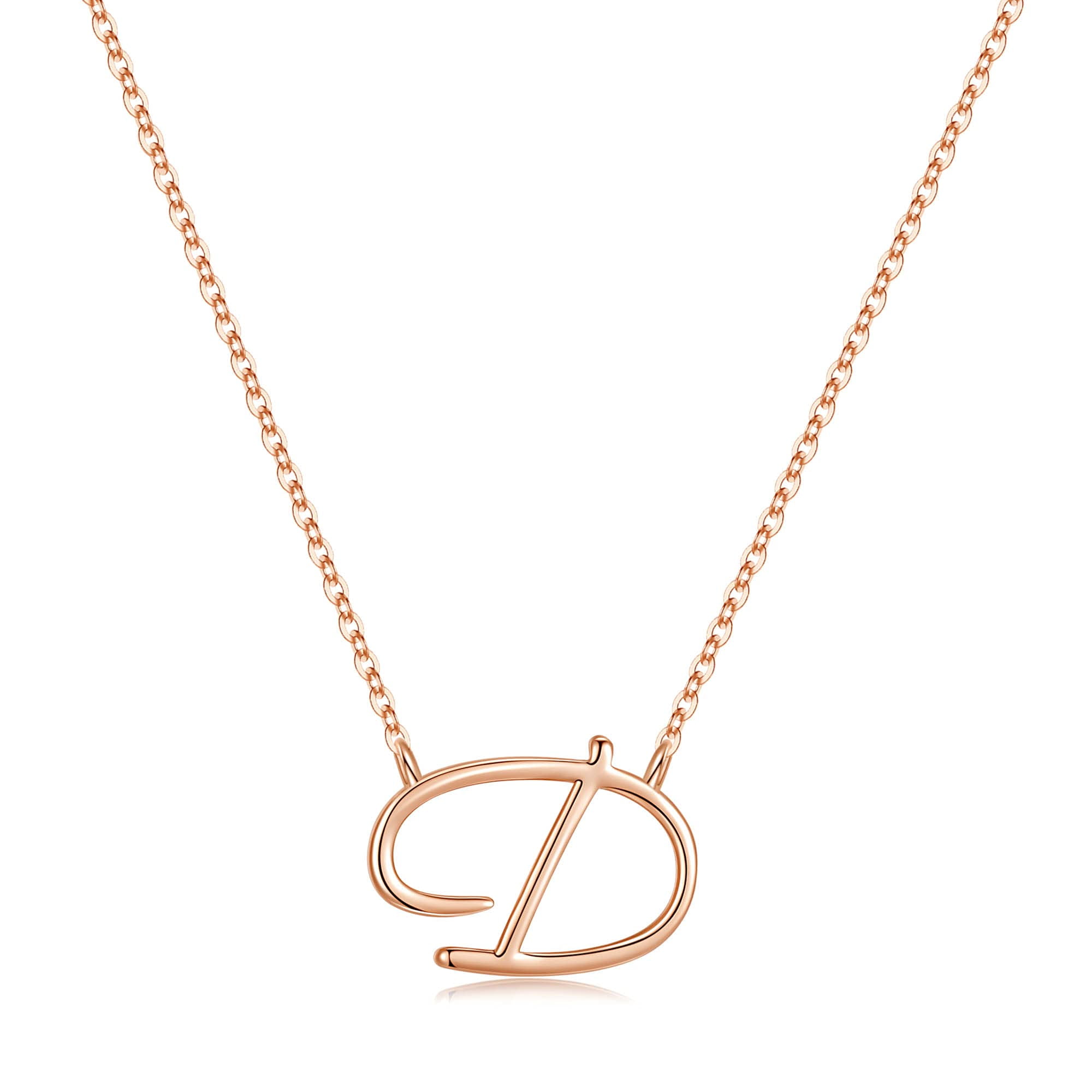 AUNOOL Initial Necklaces for Women 14K Gold Plated Cursive Letter ...