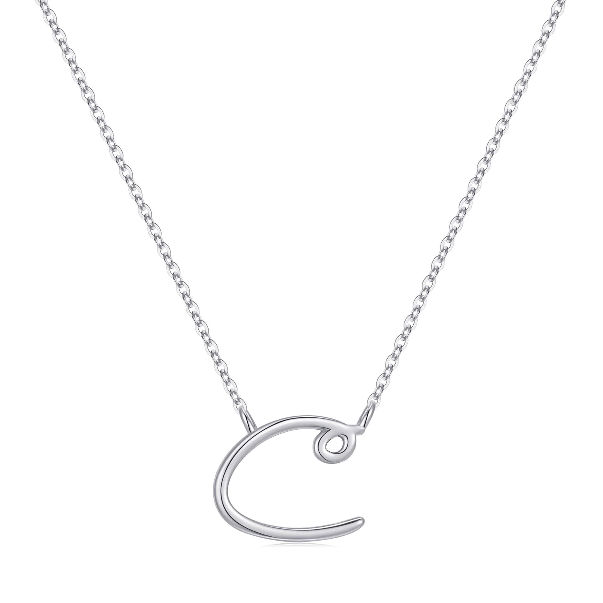 AUNOOL Initial Necklaces for Women Girls 14K Gold Plated Cursive Letter ...