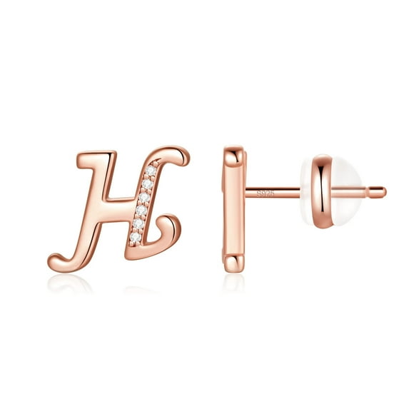 AUNOOL S925 Sterling Silver Stud Earrings for Women 14K Rose Gold ...