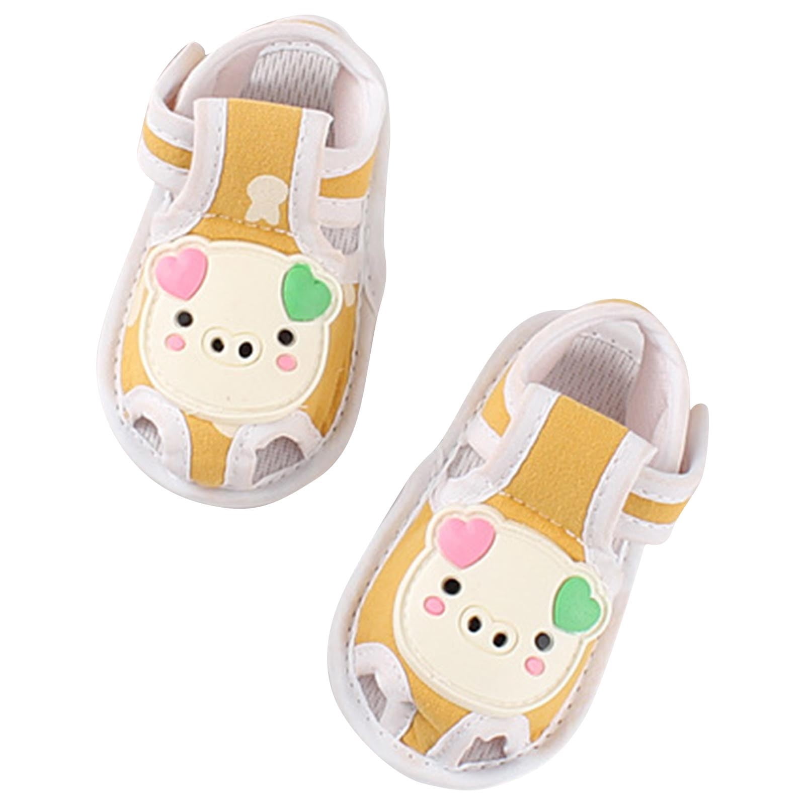 AUNVITO Baby Soft Sole Cloth Learning Walking Shoes Cartoon Pig Summer ...