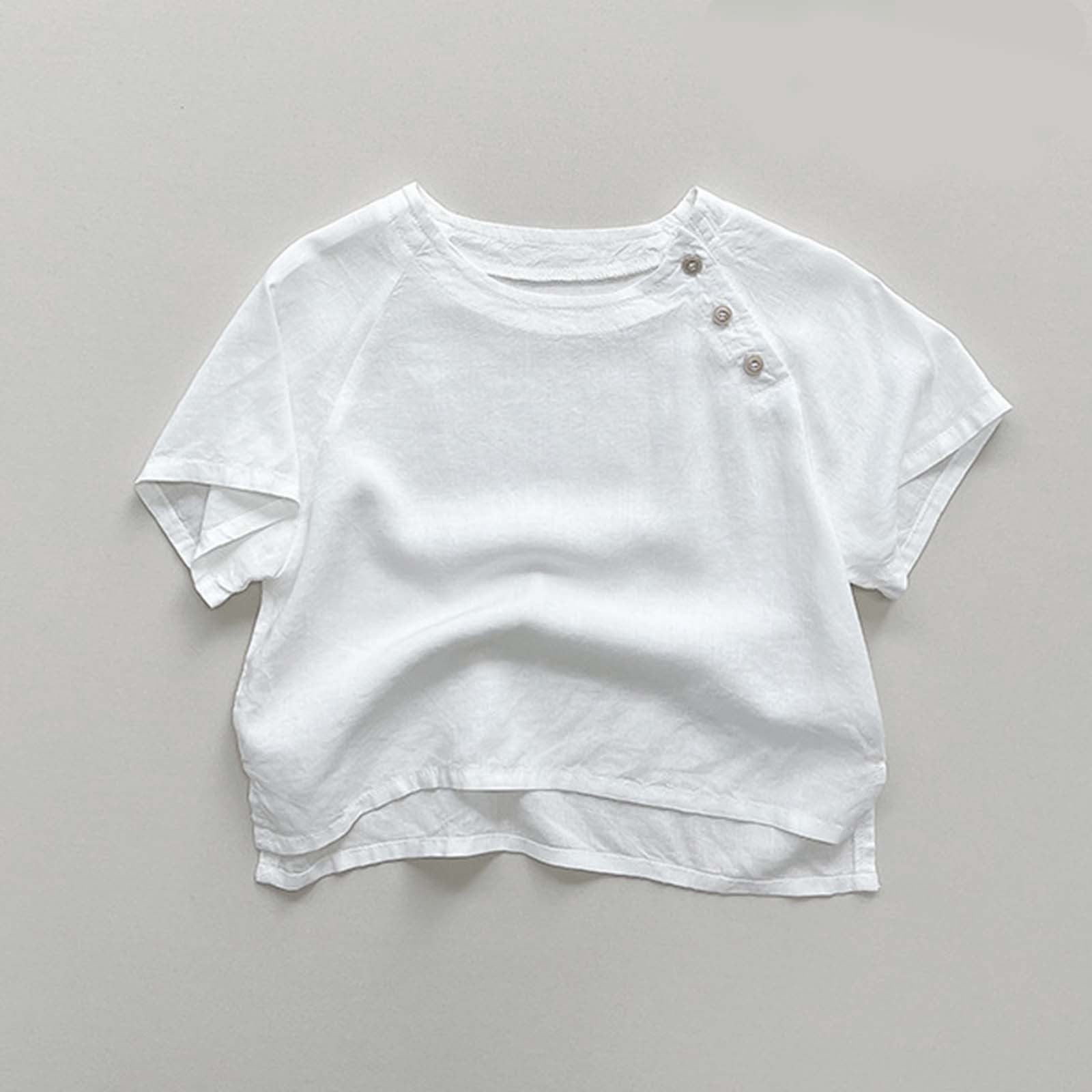 AUNVITO Boys&Girls Casual Short Sleeve T-Shirt Round Neck Relaxed Fit ...