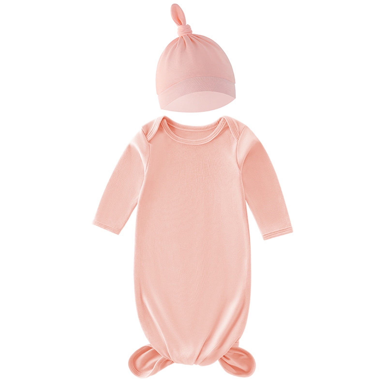 AUNVITO Clearance Newborn Baby Solid Color Knotted Sleeping Bag Hat Set ...