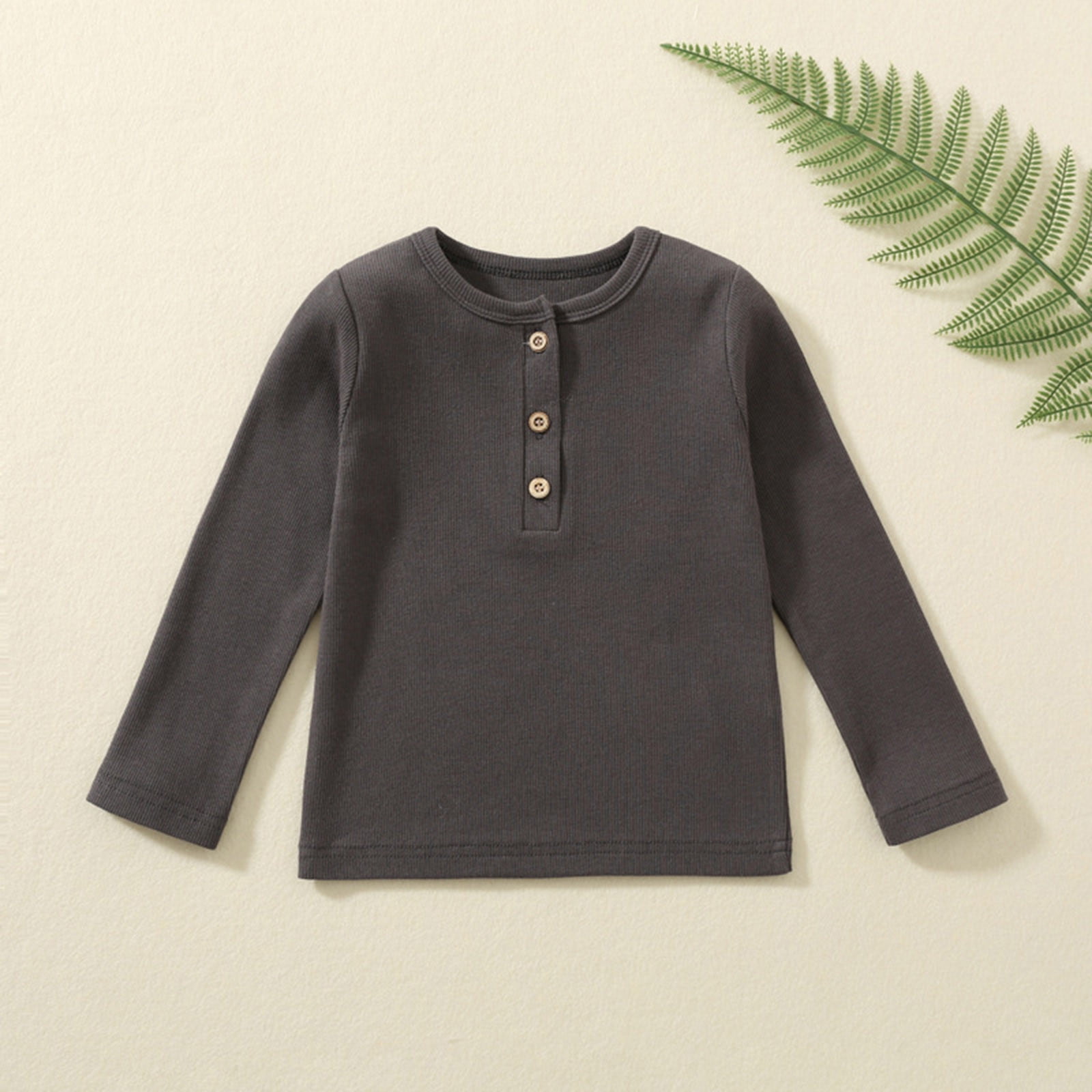 AUNVITO Girl's Tops Toddler Kids Boys Girls Fashion Comfortable Solid ...