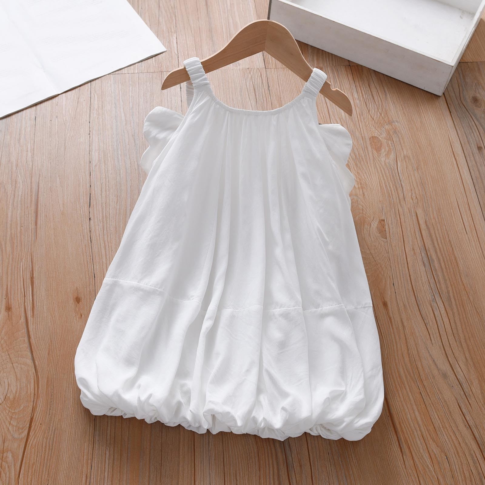 AUNVITO Girls' Angel Wing Dress | Sleeveless Bubble Hem | Photo Shoot ...