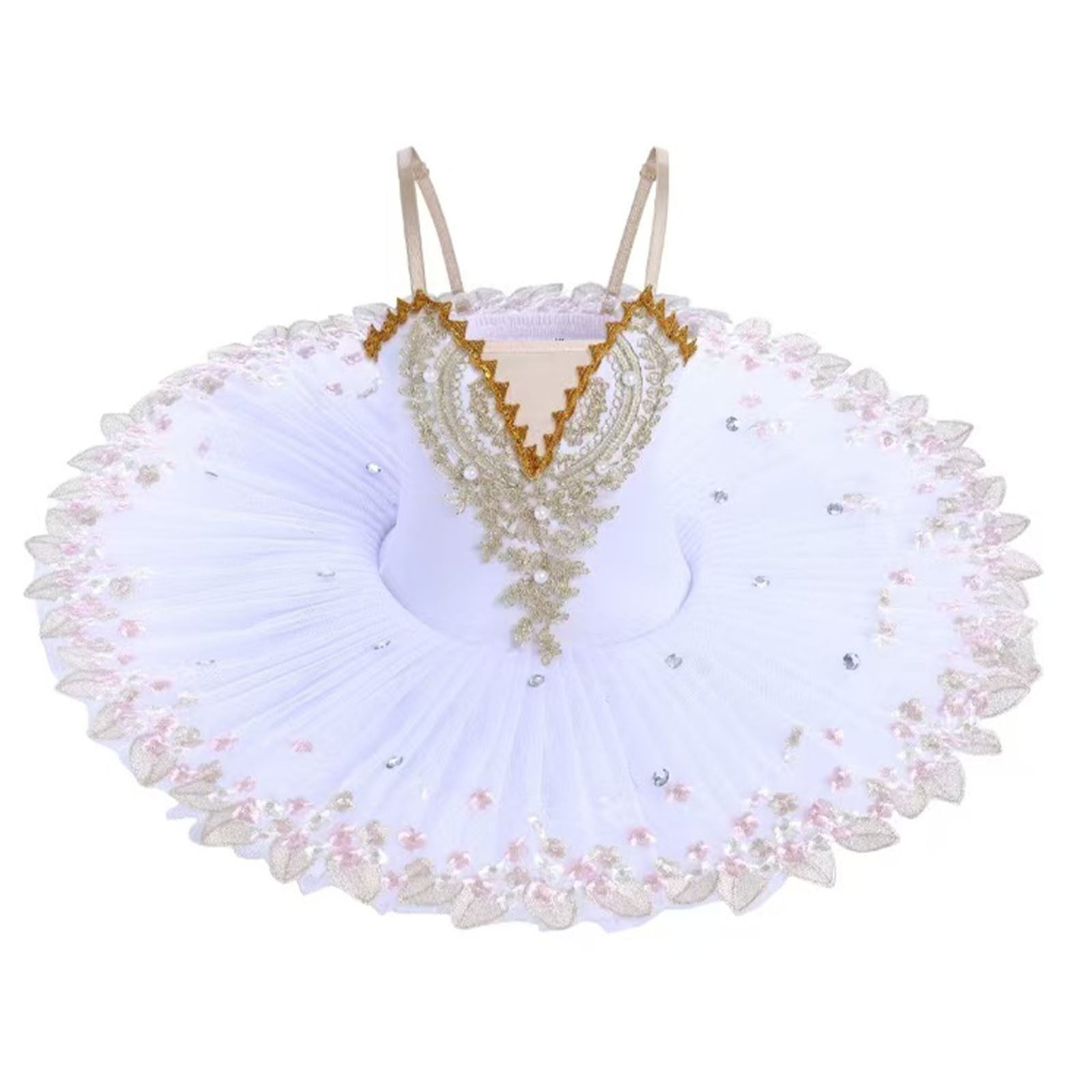 AUNVITO Girls Ballet Dance Dress Swan Performance Tutu Soft Tulle ...