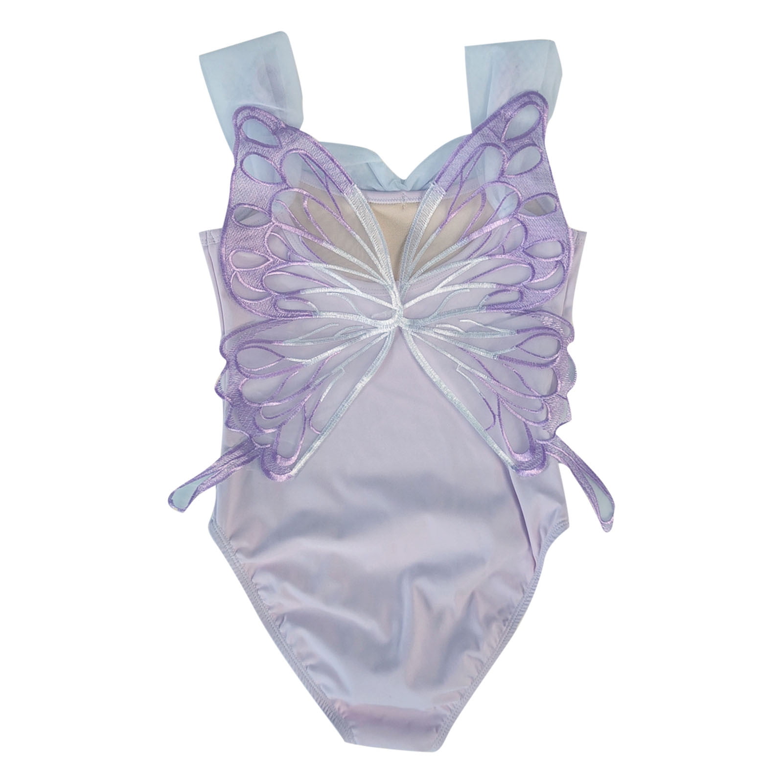 AUNVITO Girls Ballet Leotard Gradient Color High Elasticity Pleated ...