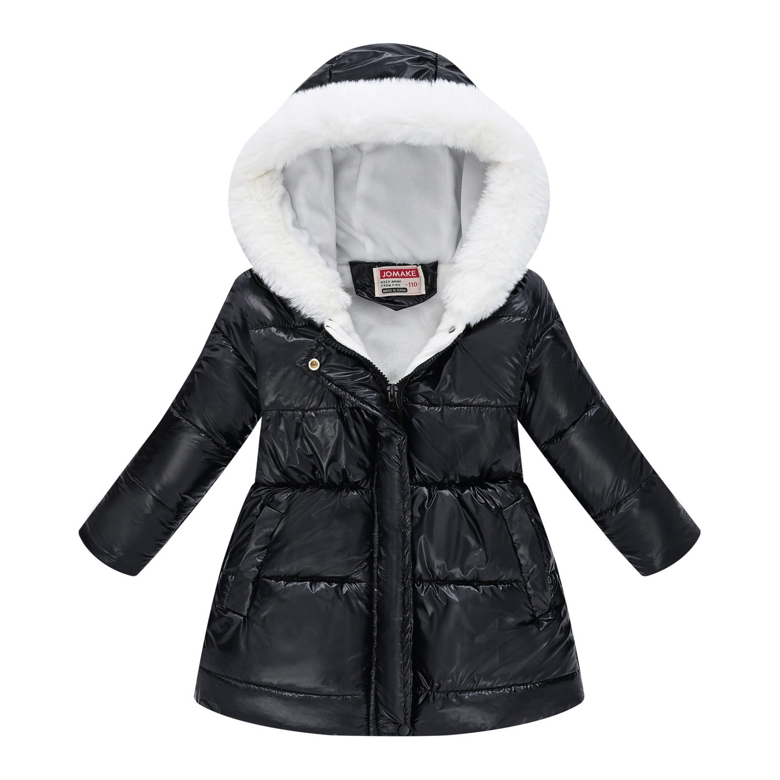 AUNVITO Girls & Boys 2-12Y Thermal Insulated Parka Coat with Faux Fur ...
