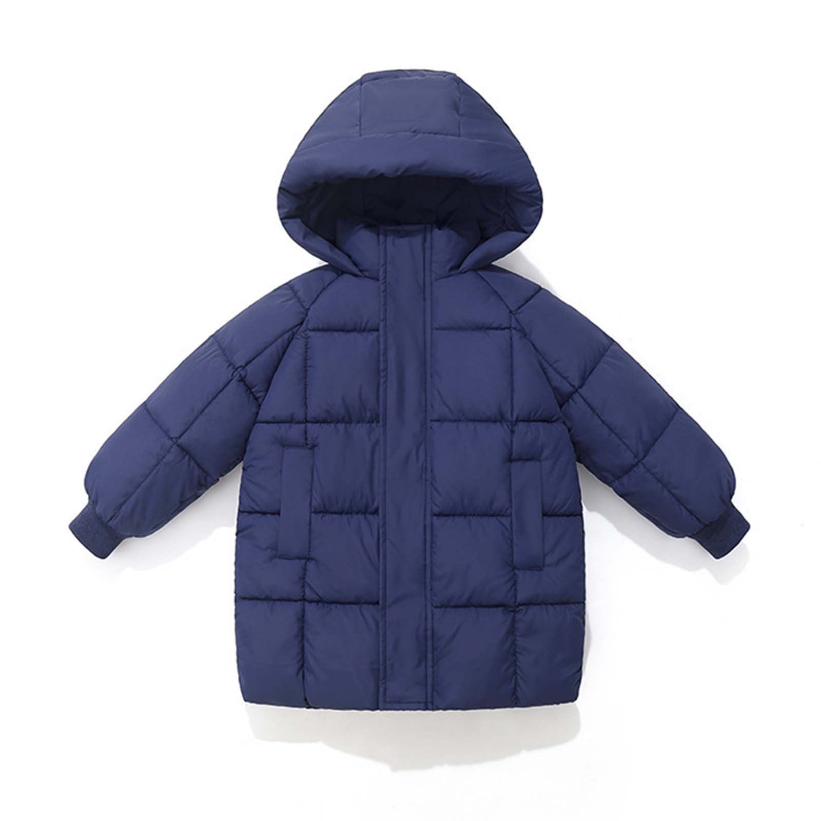AUNVITO Girls & Boys Winter Puffer Coat Hooded Mid-Length Matte Nylon ...