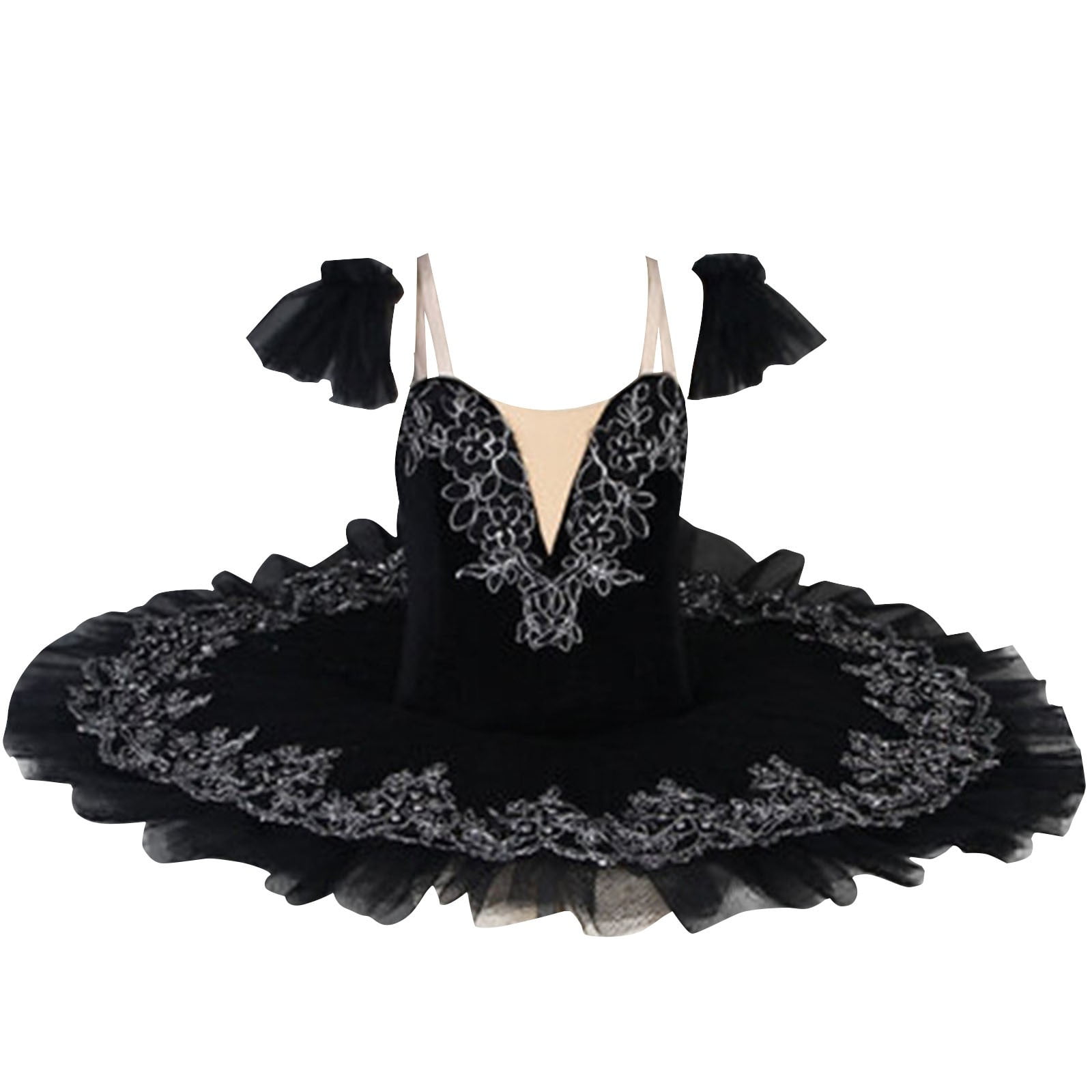 AUNVITO Girls Dance Tutu Dress Soft Tulle Princess Mesh Ribbon Trim ...