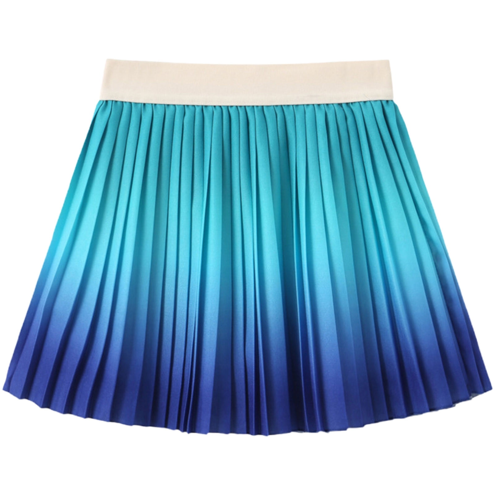 AUNVITO Girls High Waist Pleated Skorts Two-Tiered Ombre Gradient ...