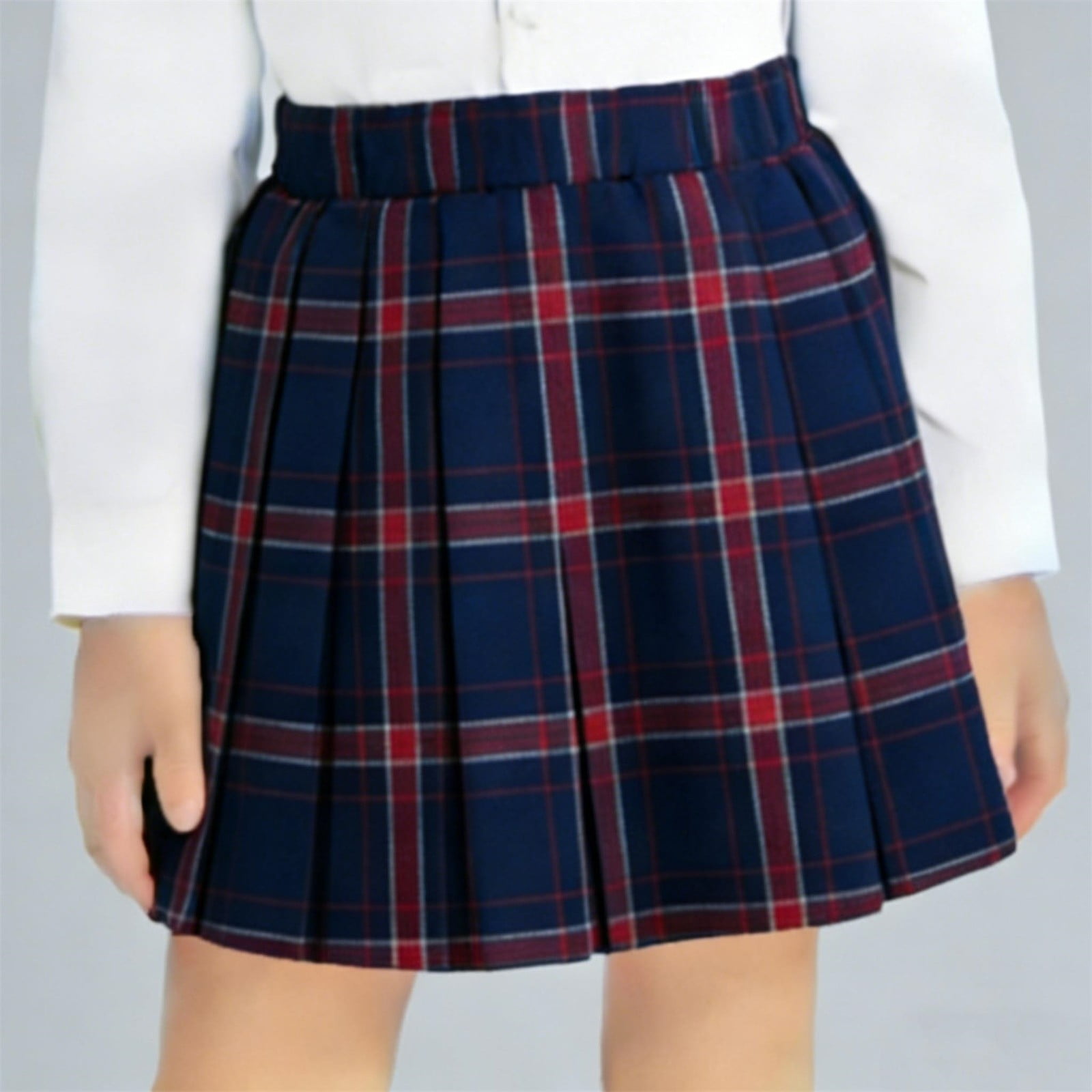 AUNVITO Girls Plaid Pleated Skirt A-Line Tartan Mini Skirt with ...
