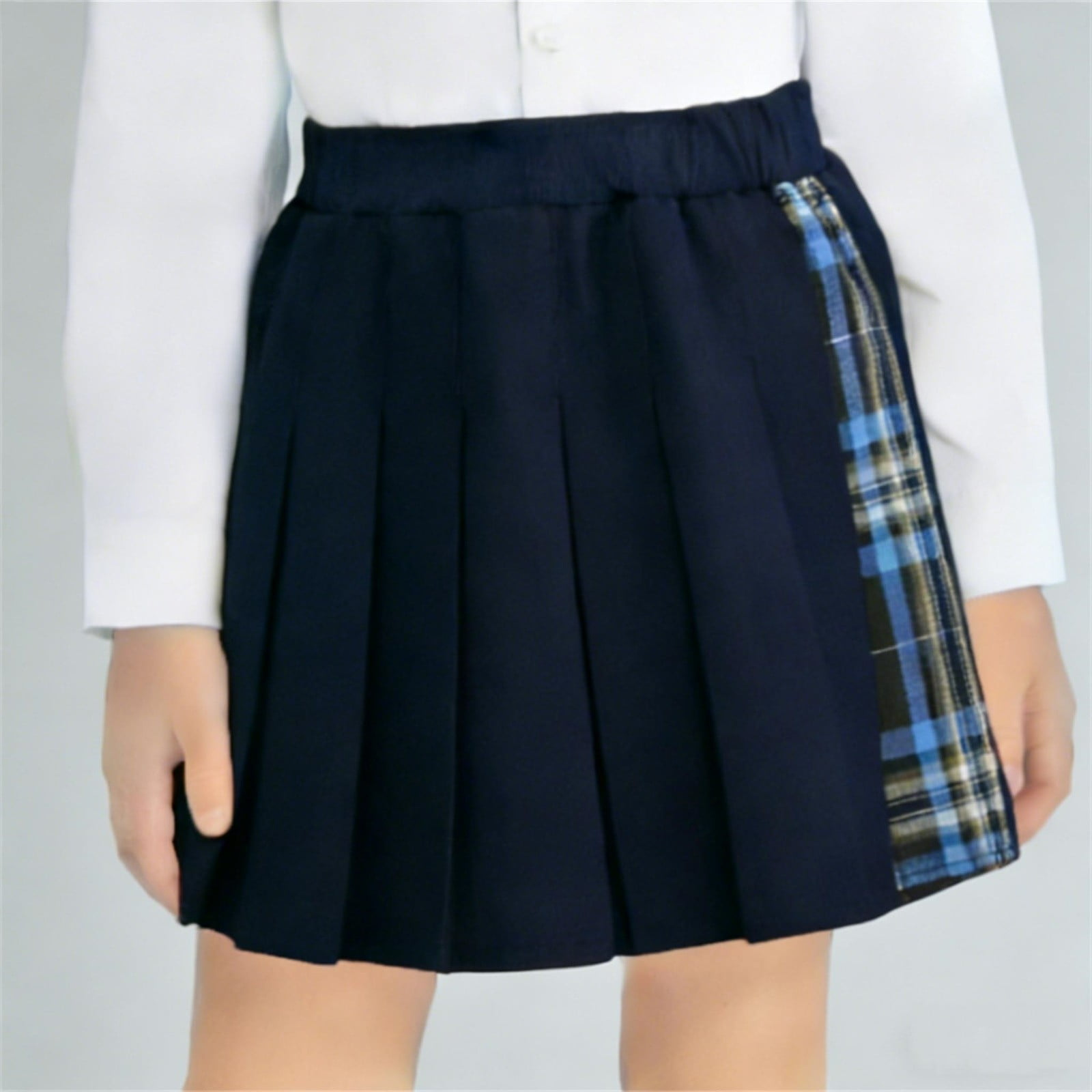 AUNVITO Girls Plaid Pleated Skirt A-Line Tartan Mini Skirt with ...