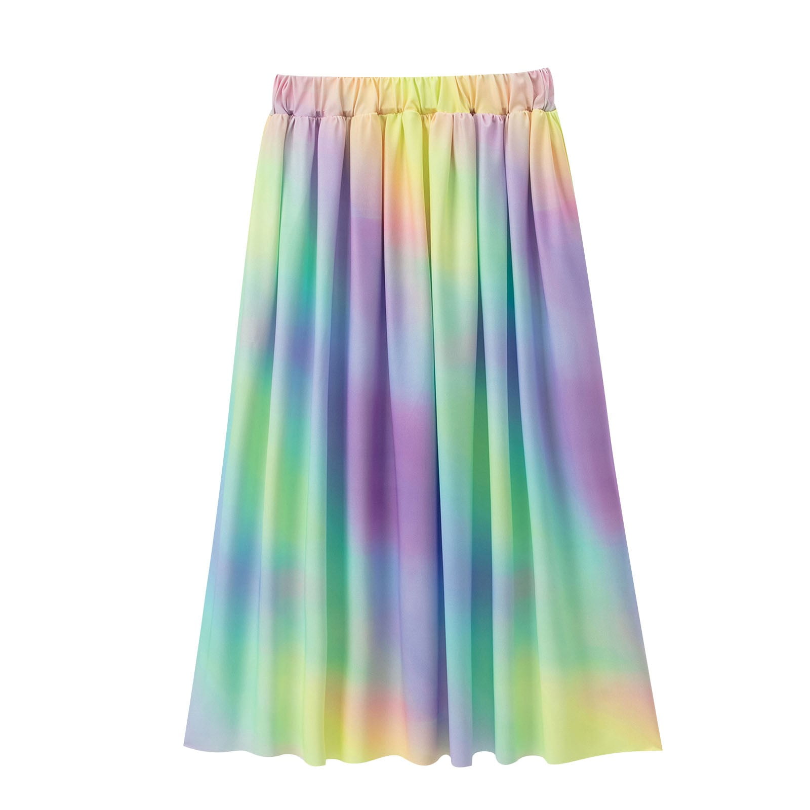 AUNVITO Girls Rainbow Gradient Skirt All-Season Layered Casual Dress A ...