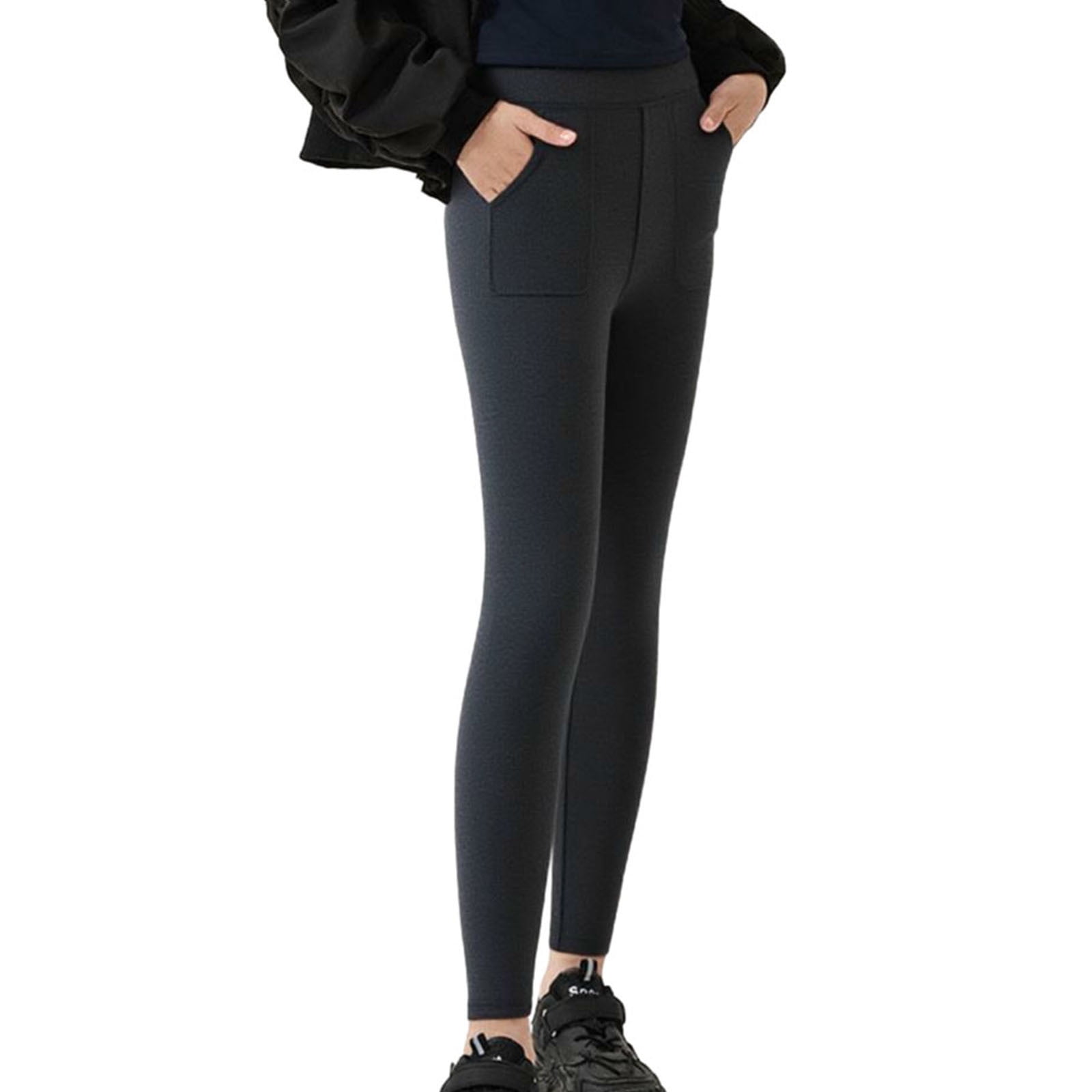 AUNVITO Girls Yoga Pants Solid Color Pocket Design Unadulterated Cotton ...