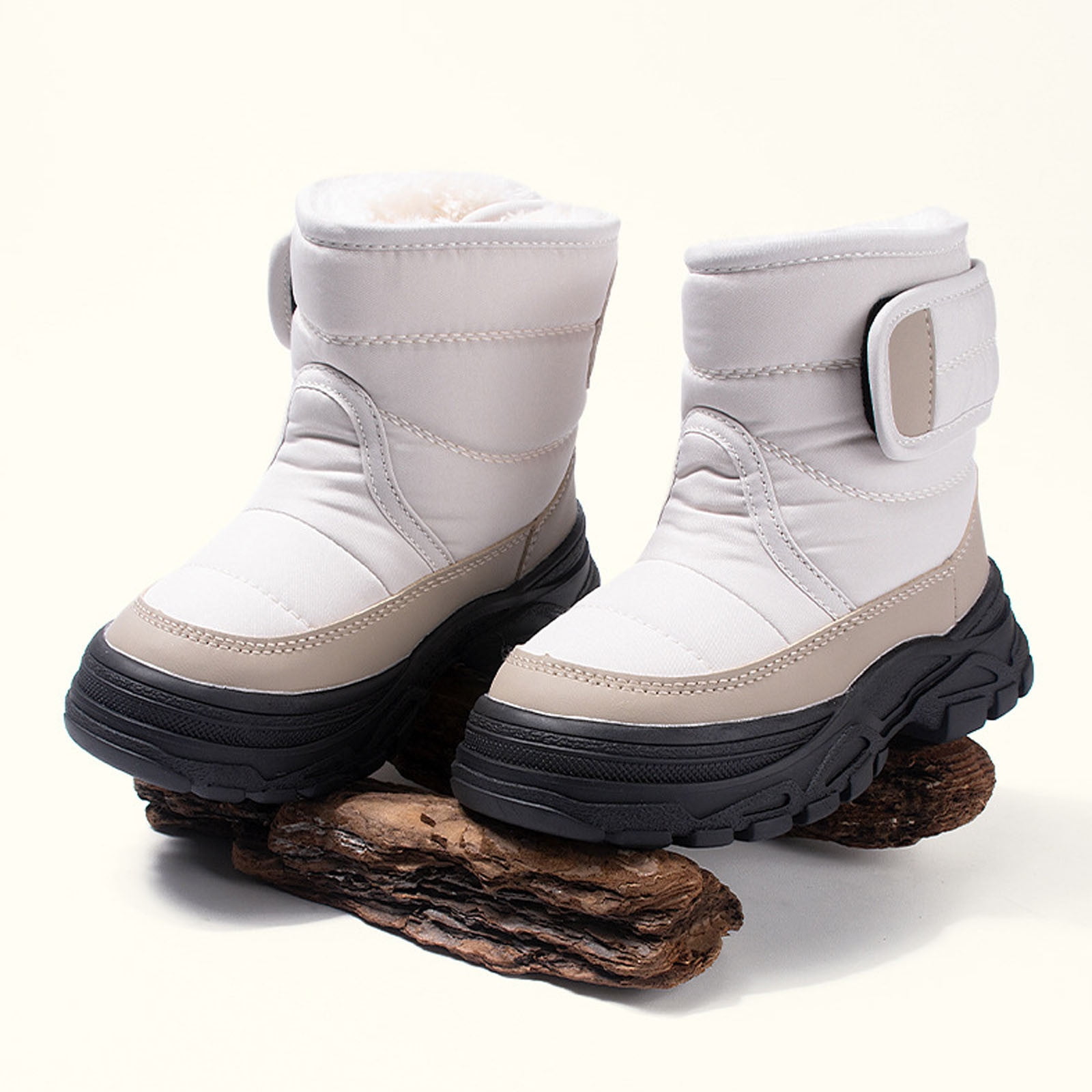 AUNVITO Insulated Snow Boots for 7-14Y Girls & Boys, Fluffy Lining High ...