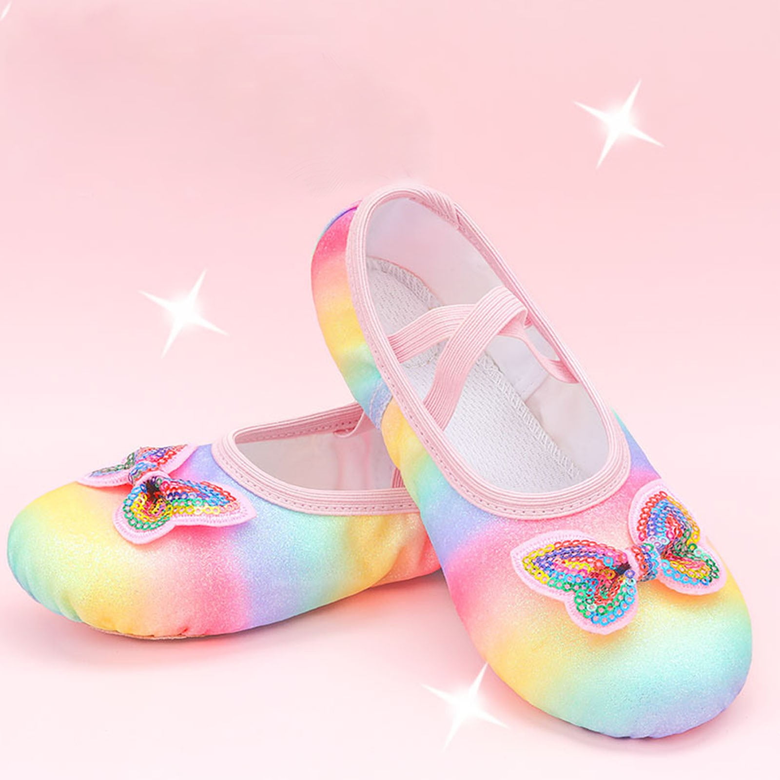 AUNVITO Kids Shoes Children's Pointed Dance Shoes Fitness Gymnastics ...