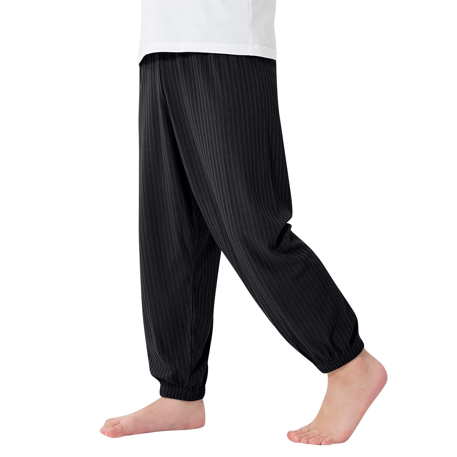 AUNVITO Kids Silky Summer Anti-Mosquito Cuffed Casual Pants Long ...