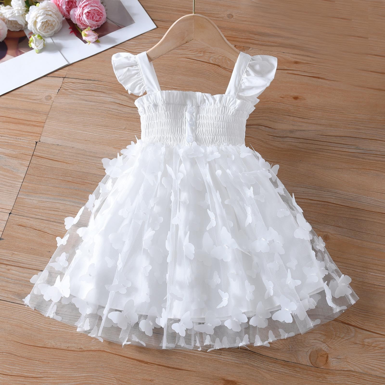 AUNVITO Little Girls Dresses Summer New Solid Color Girls' Western ...