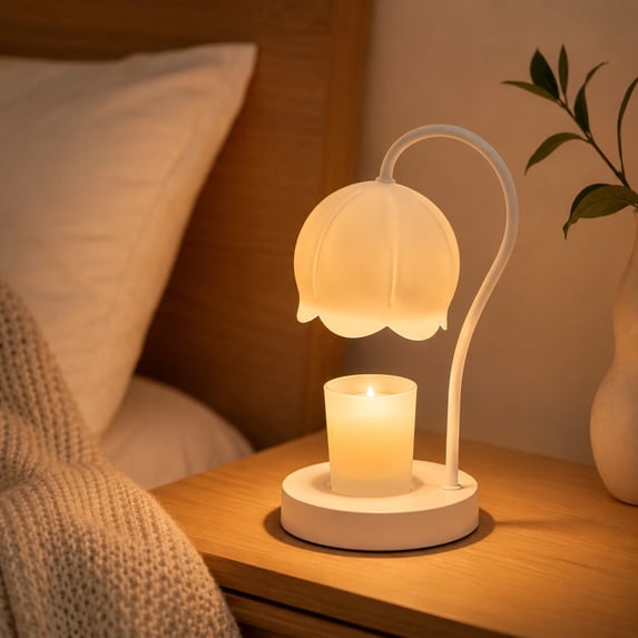 AUNVITO Modern Lily of The Valley Wax Melting Lamp Plug In, Minimalist ...