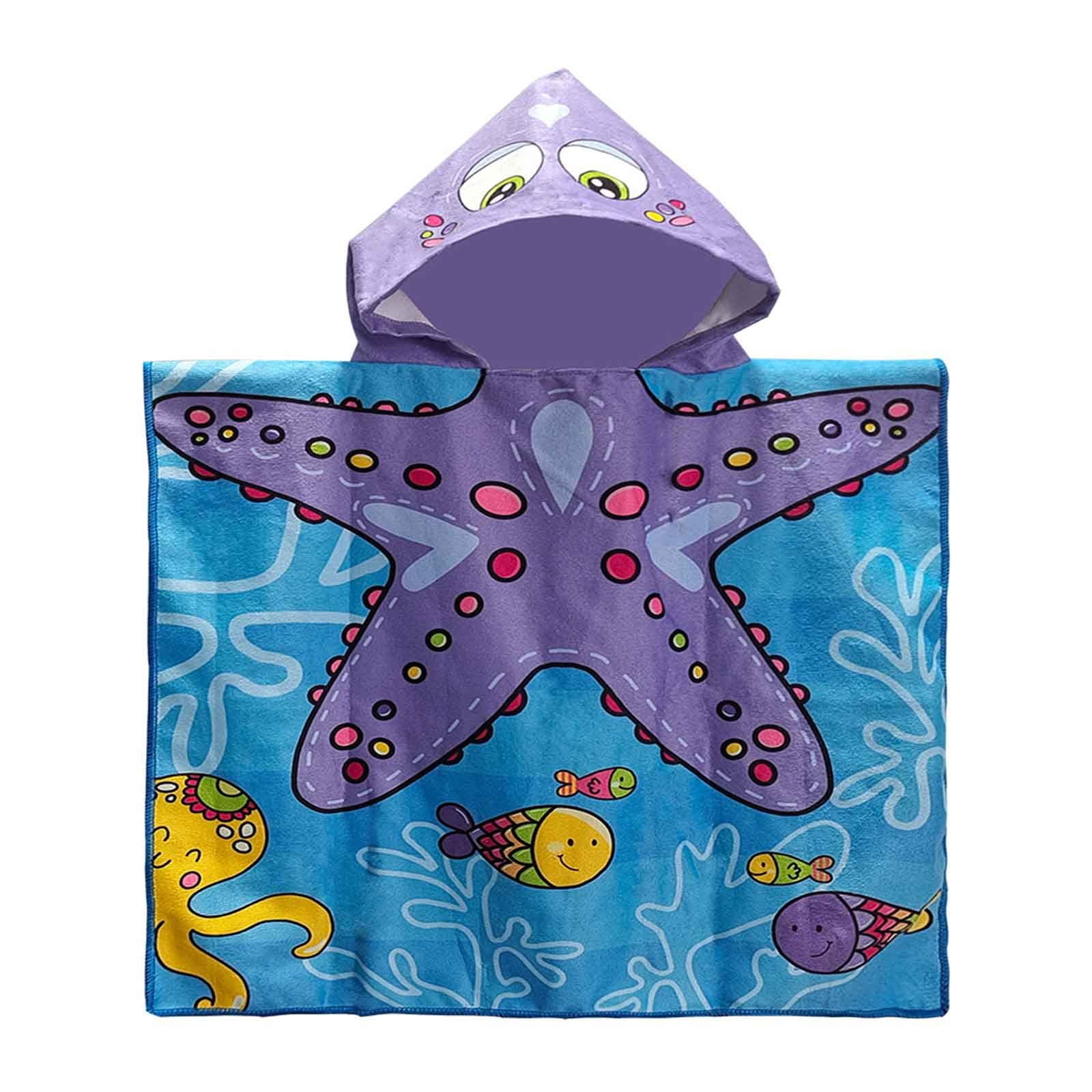 AUNVITO Ocean Theme Cover-ups for Big Kids Hooded Bath Poncho Towels ...