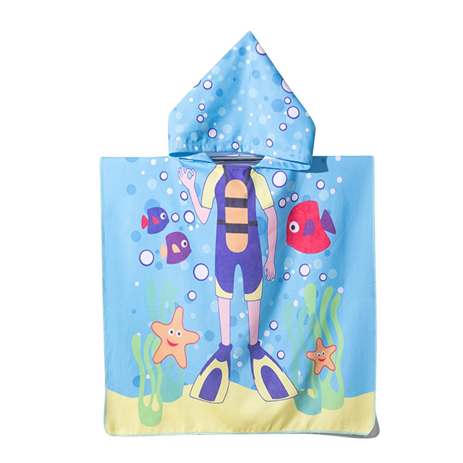AUNVITO Ocean Theme Cover-ups for Big Kids Hooded Bath Poncho Towels ...