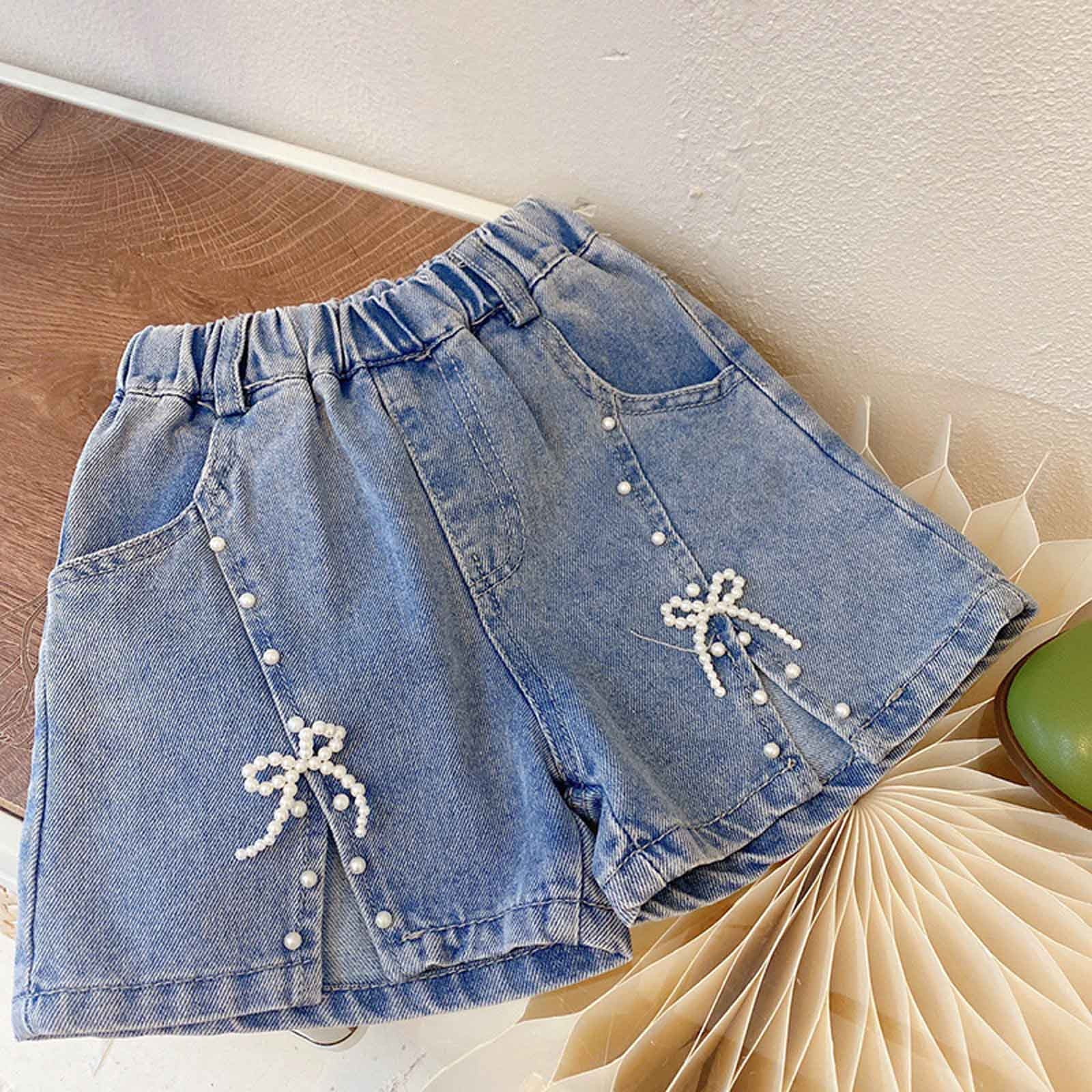 AUNVITO Shorts for Girls Child's Summer Solid Girls Baby Botton Short ...