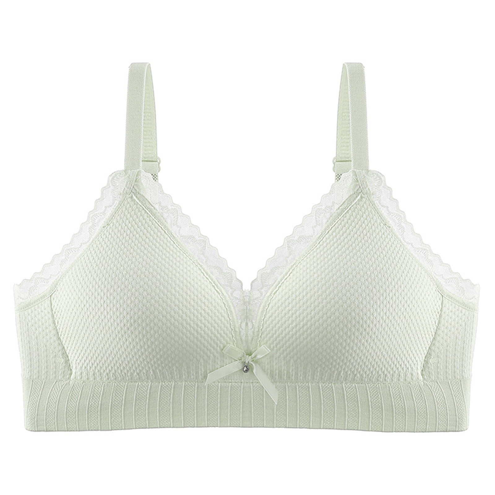 AUNVITO Teen Girls Comfortable Breathable Bra Fixed Cups Lightweight ...