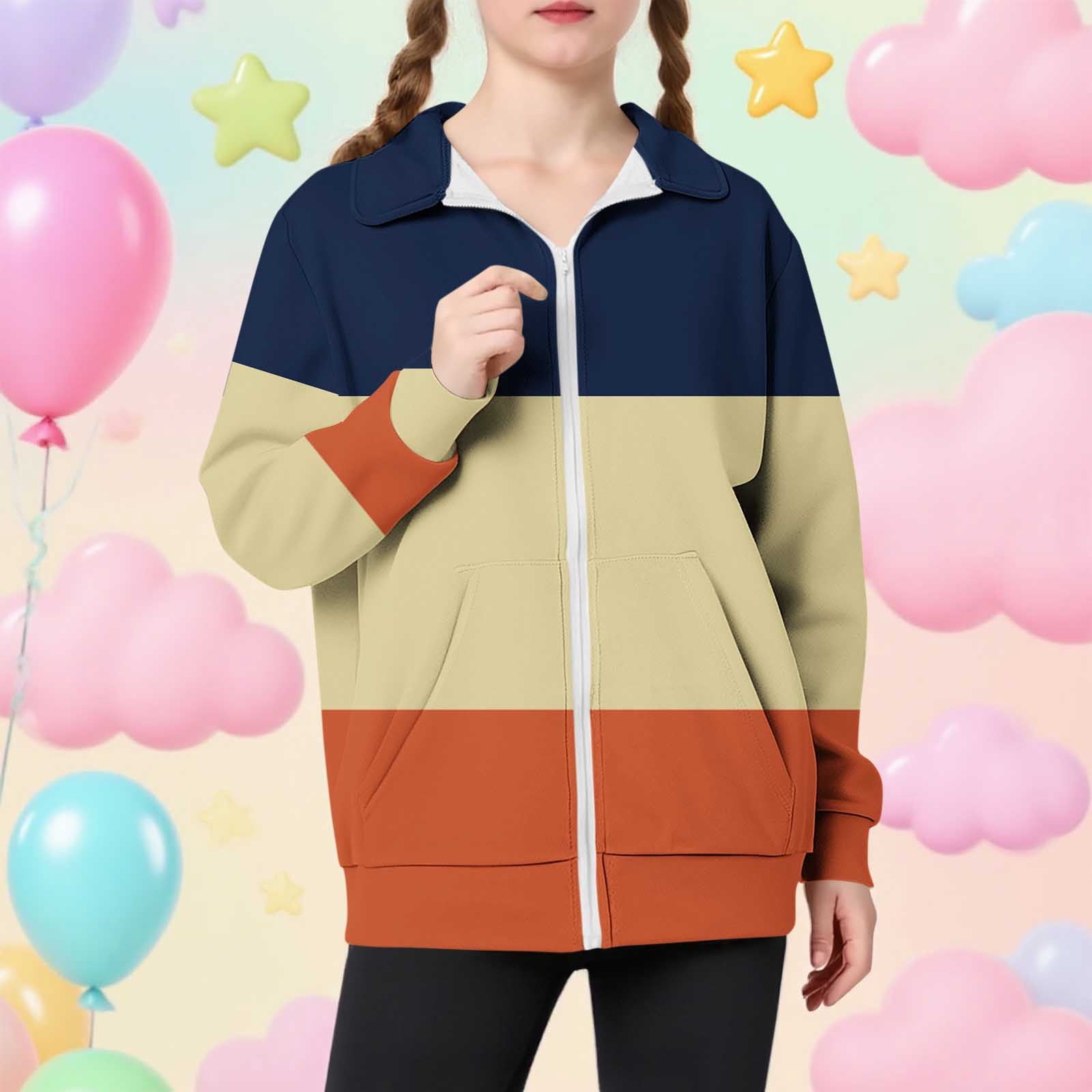 AUNVITO Windbreaker Jacket Loose Fit for Boys & Girls 5-15Y French ...