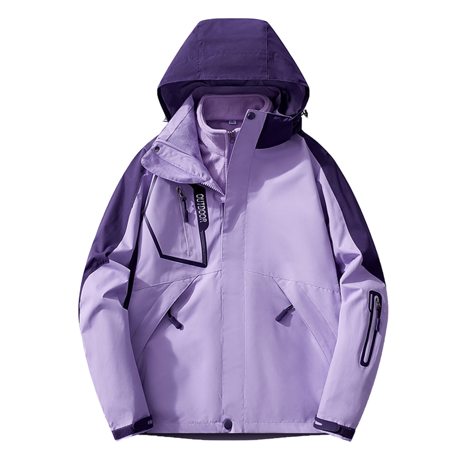 AUNVITO Women's 3-in-1 Windproof Warm Jacket Two-Piece Outdoor Casual ...