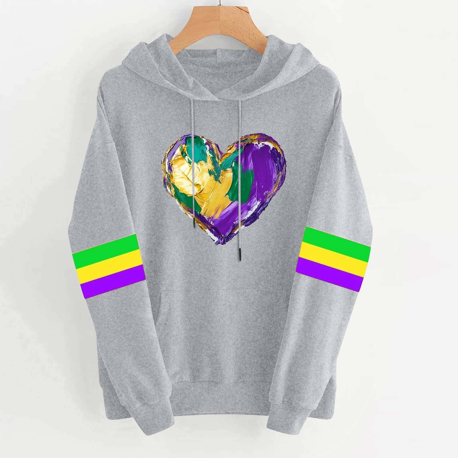 AUNVITO Women's Casual Carnival Holiday Game Day Sweatshirt Sequin ...