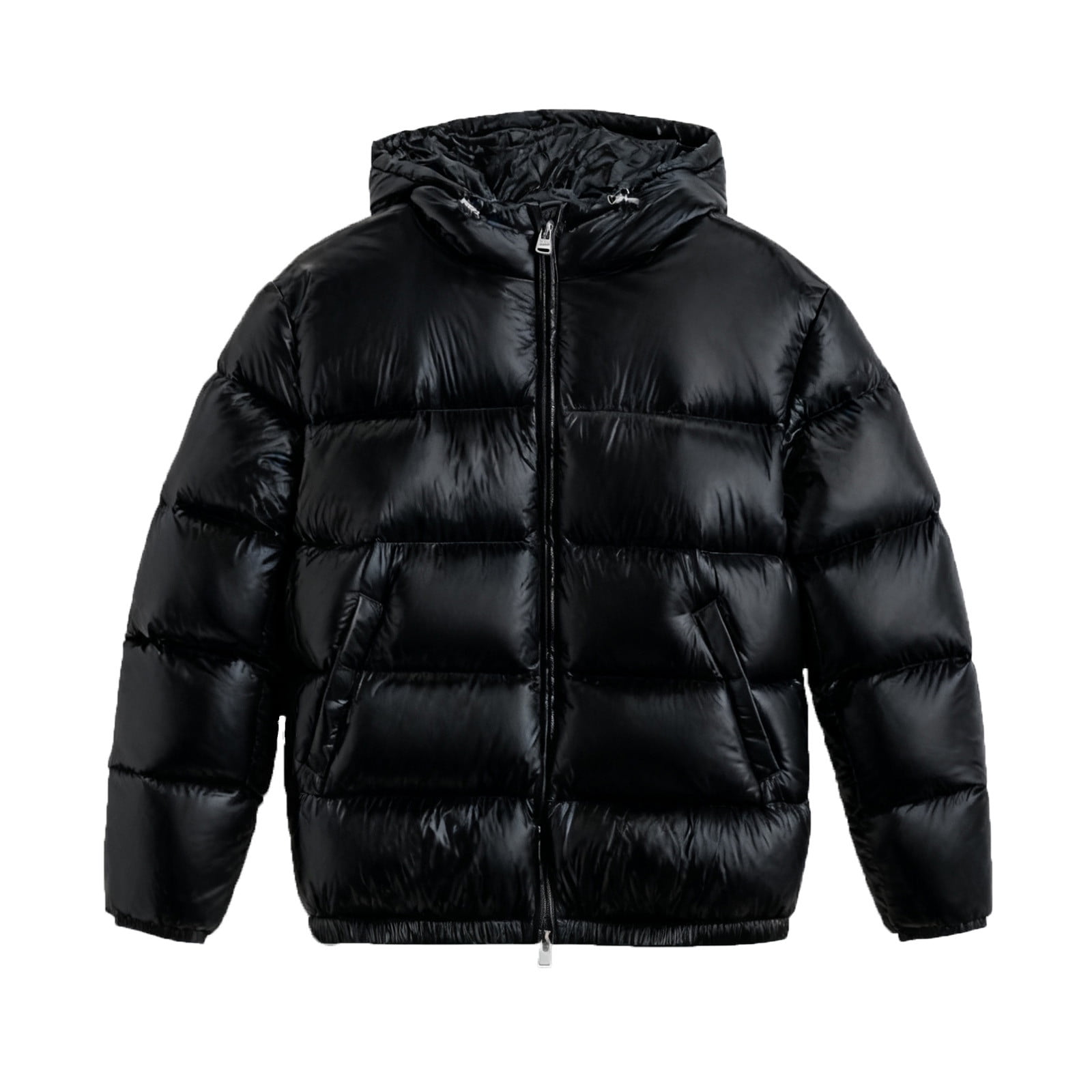 AUNVITO Women's Reflective Puffer Coat Hooded Shiny with Pockets Winter ...