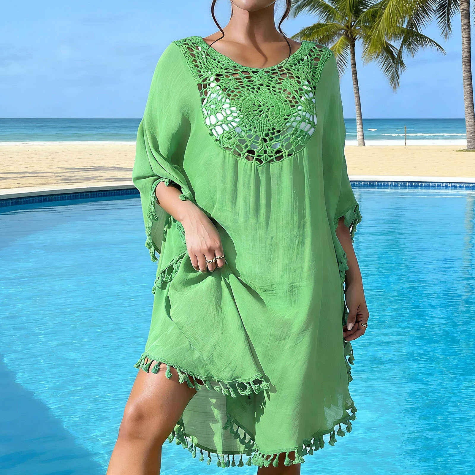 AUNVITO Women's Sunflower Cardigan Lace Embroidery Sun Protection Cover ...