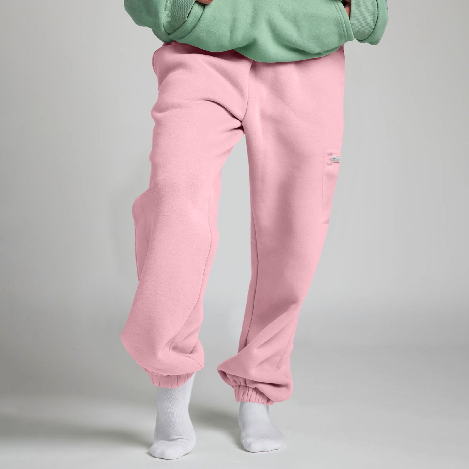 AUNVITO Women's Thermal Plus Size Loose Fit Sweatpants with Elastic ...