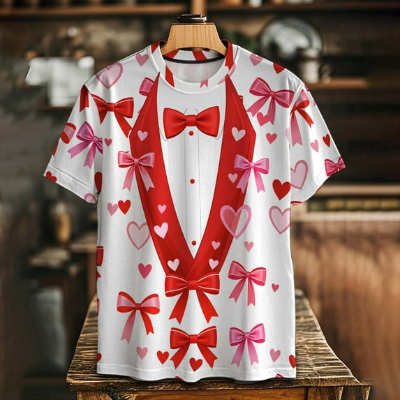 AUNVITO Women's Valentine's Day T-Shirt Short Sleeve Casual Fit with ...