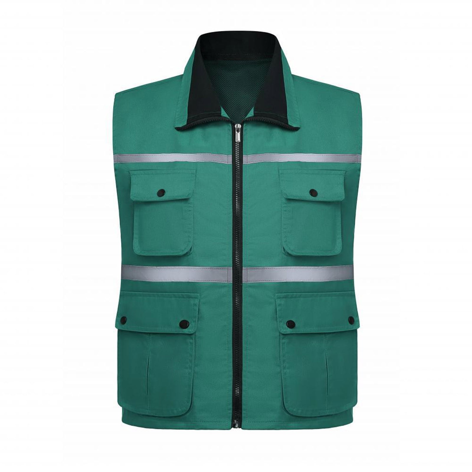 AUNVITO Women's and Men's Sport Vest Stand Collar Multiple Pockets ...