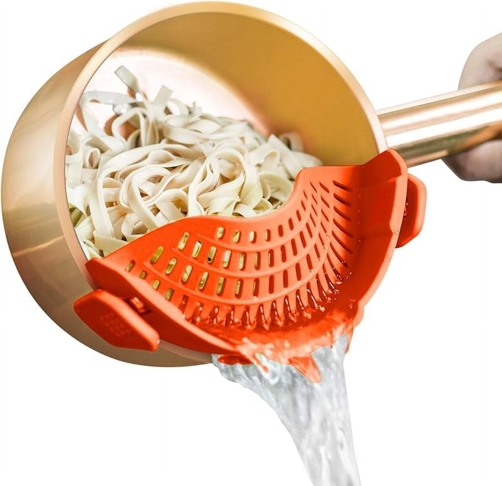 AUOON Clip On Strainer Silicone for All Pots and Pans, Pasta Strainer ...
