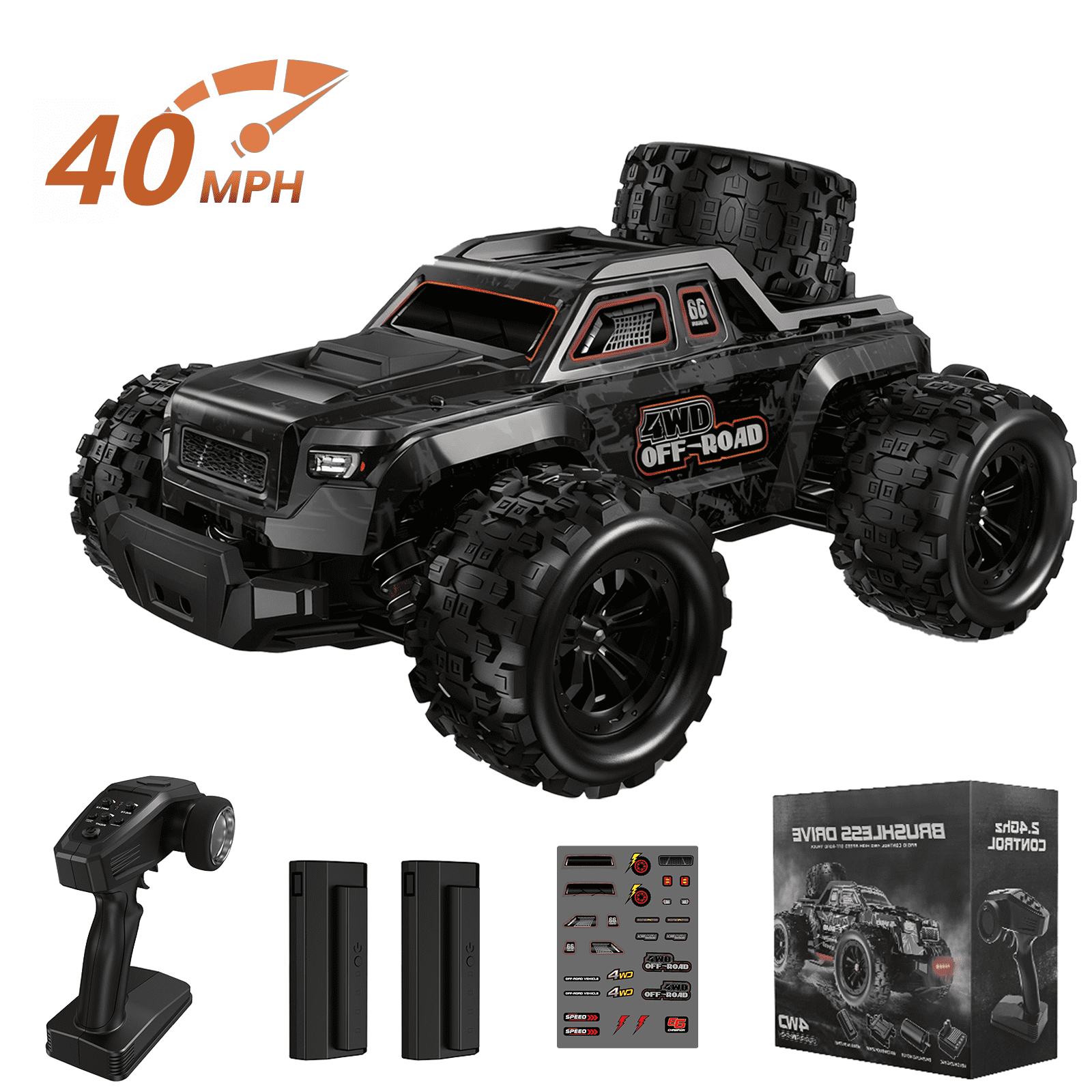AUOSHI RC Car 1:16 Brushless 4WD Off-Road Truck with Waterproof All ...