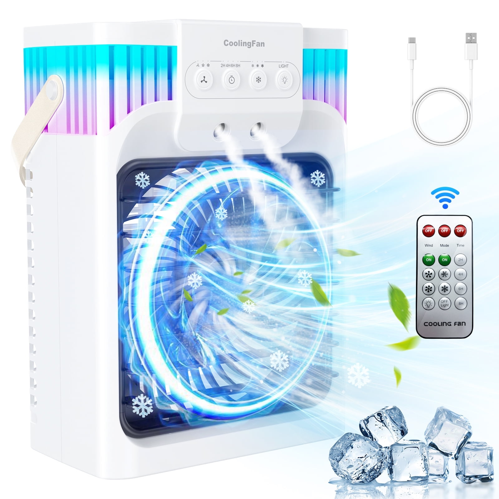 AUOSHI 1200ml Portable Air Conditioner, 3-Speed with Night Light ...