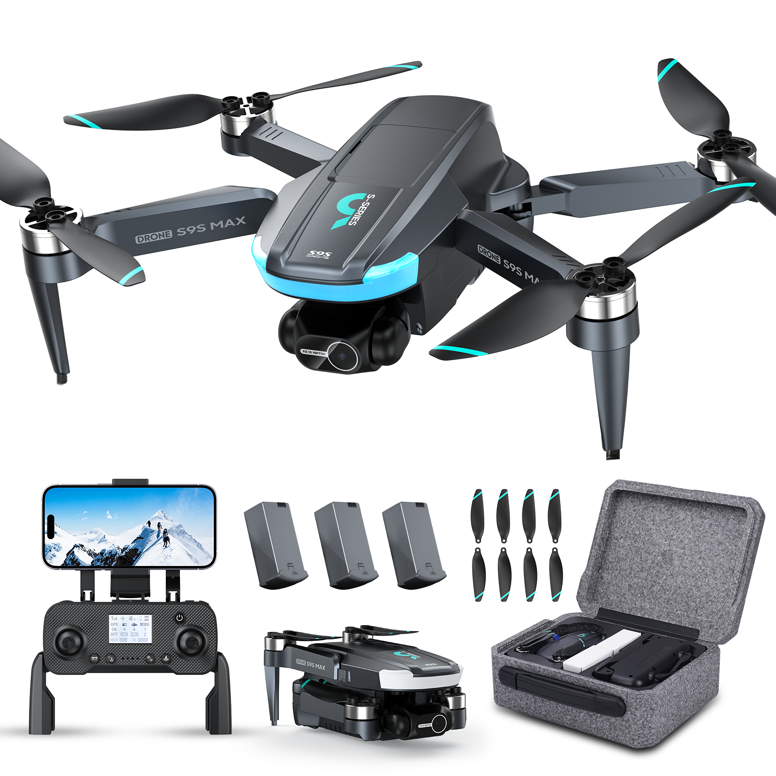 GPS Drone F194 with Camera for Adults 4K , AUOSHI Foldable Drone for Beginners with Auto Return ...