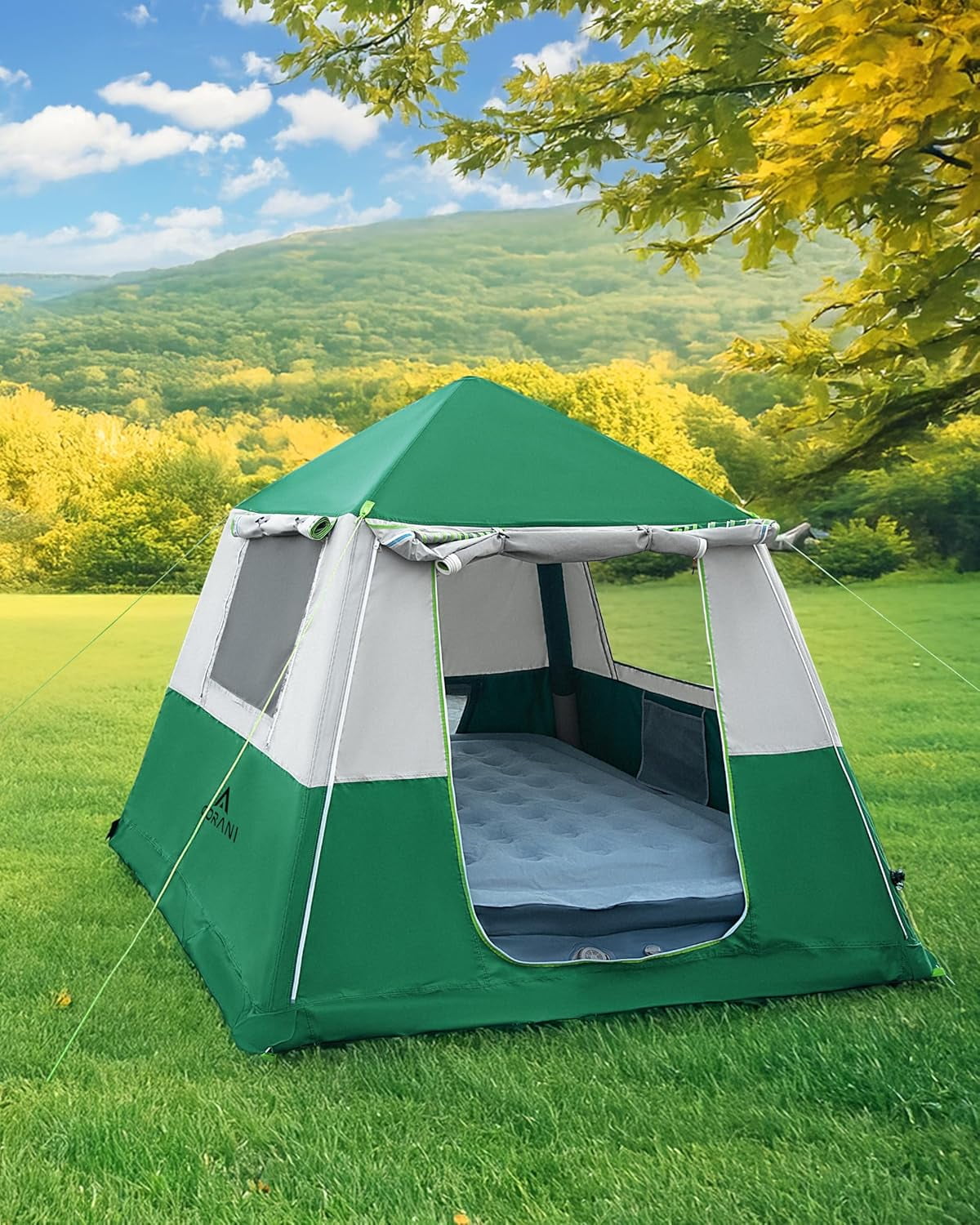 AUOSHI 4-6 Person Instant Camping Tent 30s Automatic Setup,with 2 Mesh ...