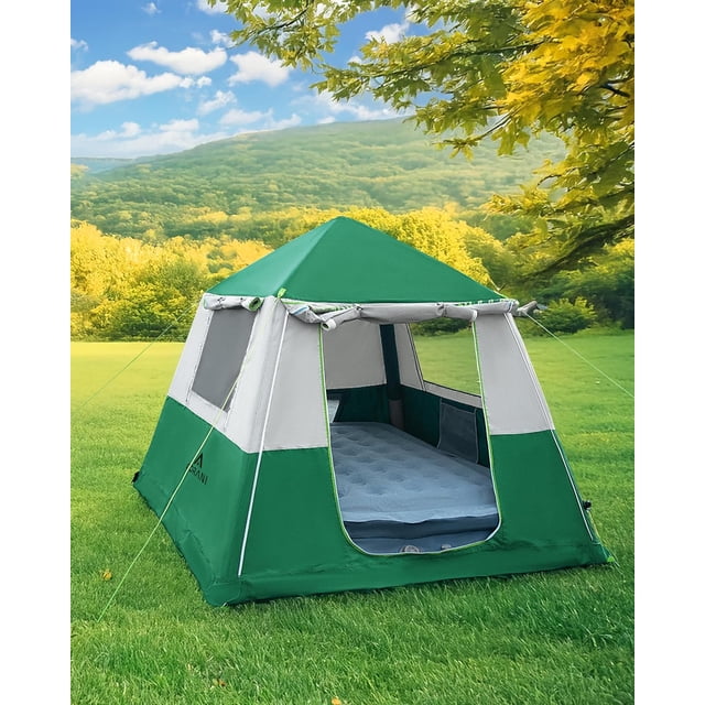AUOSHI 4-6 Person Instant Camping Tent 30s Automatic Setup,with 2 Mesh ...