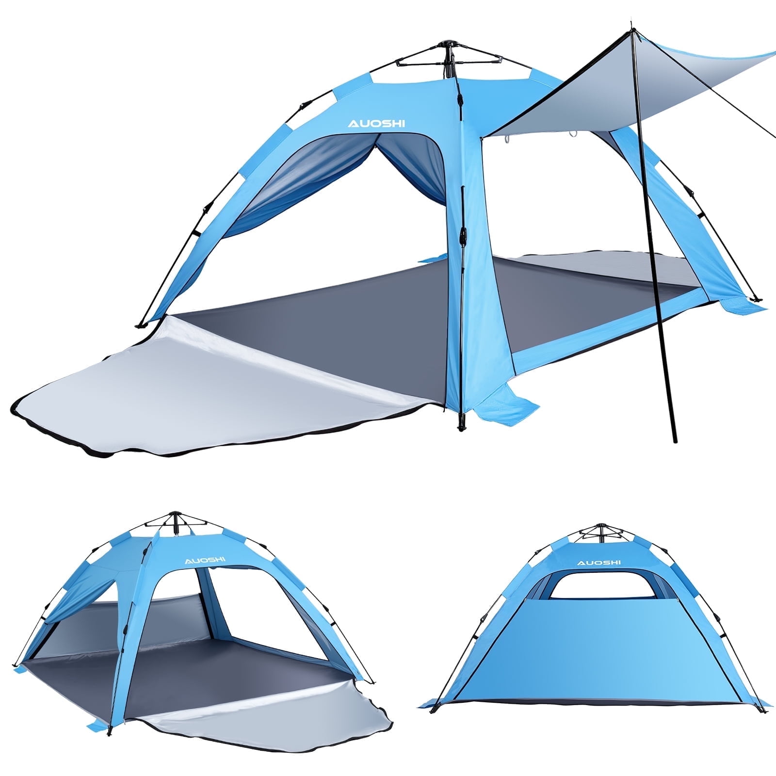 AUOSHI Pop up Beach Tent for 4-6 Person, Portable Sun Shelter with ...