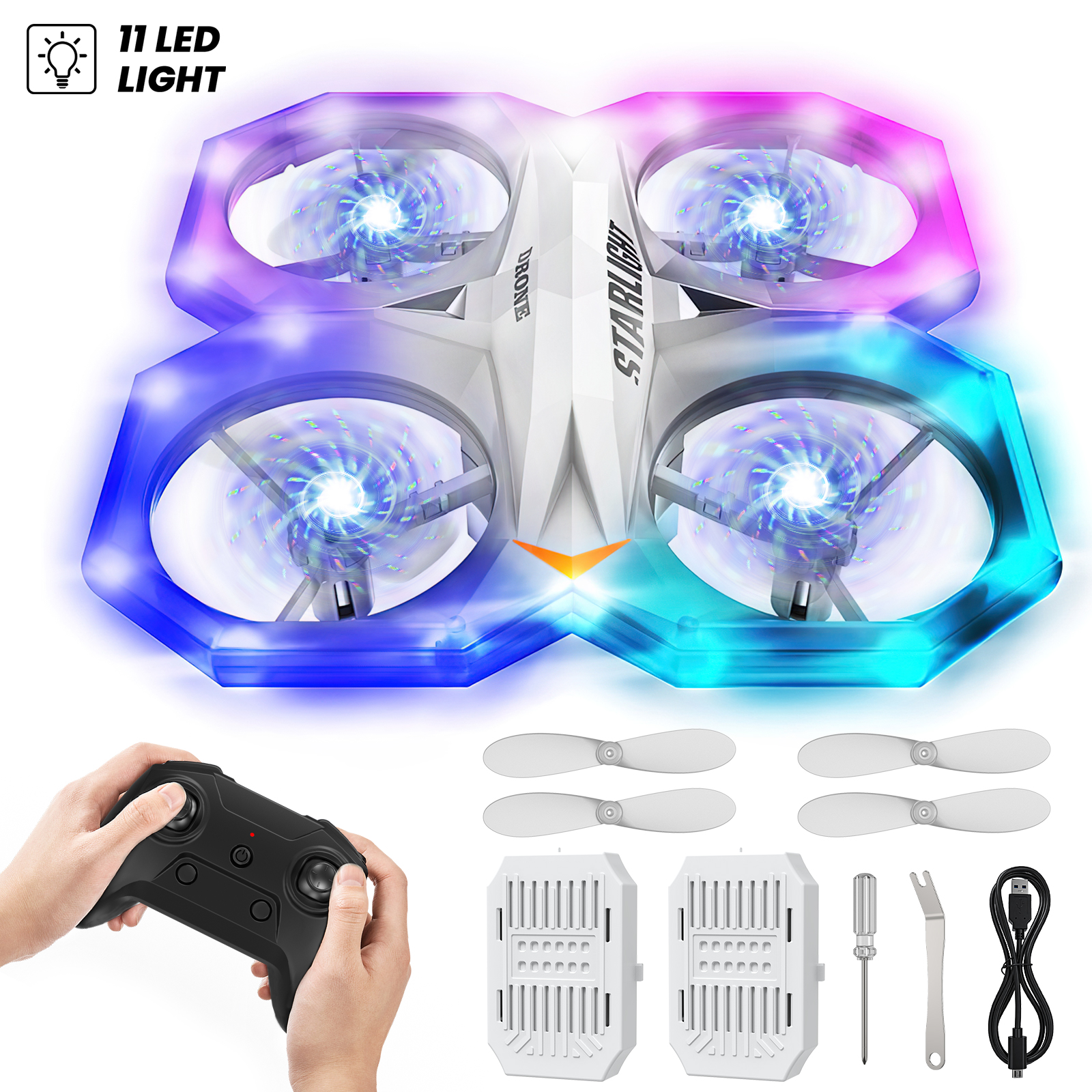 The Drone Zone Mini Quadcopter Drone With LED Lights - Walmart.com