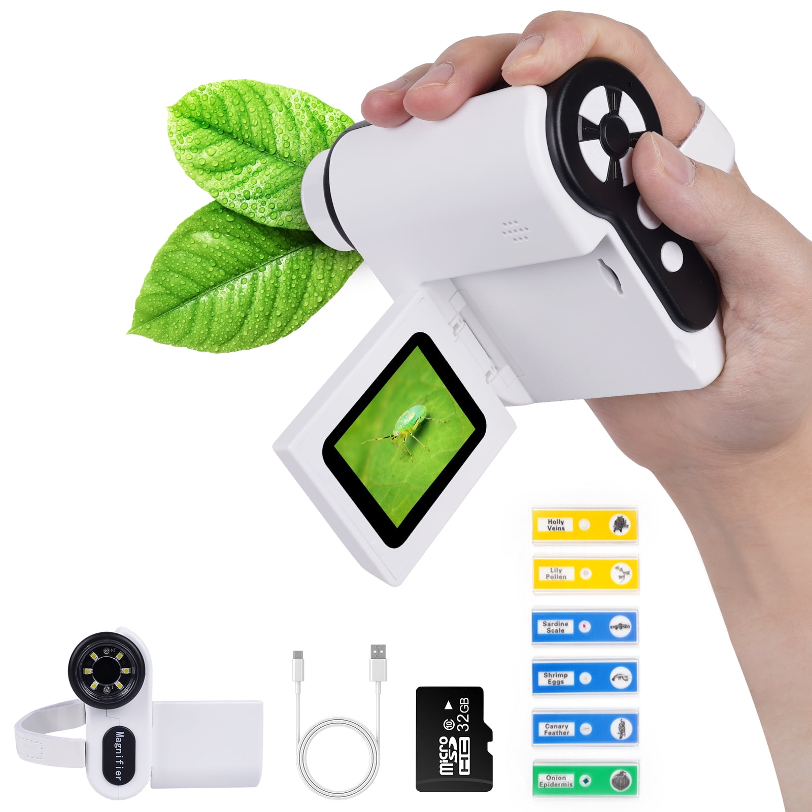 AUOSHI Portable Digital Microscope for Kids,1000X Handheld Microscope ...