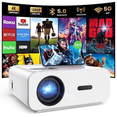 AuKing Projector, 2025 Upgraded Mini Projector, Full HD 1080P Home ...