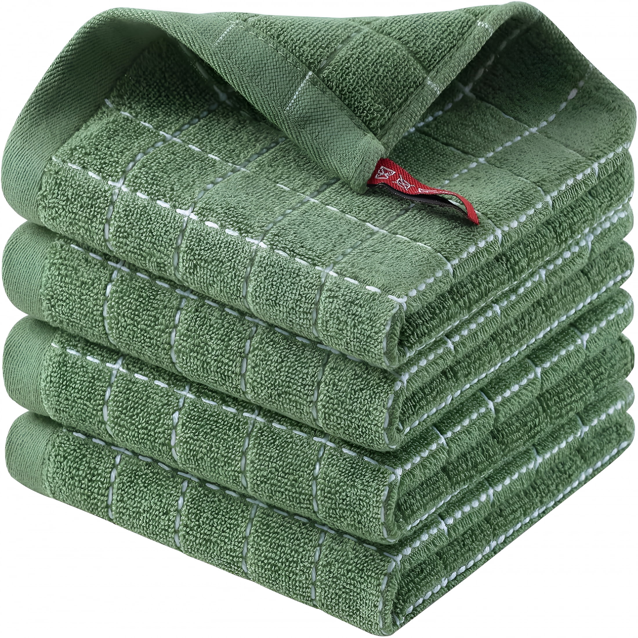 AUQ 100% Cotton Terry Kitchen Dish Cloths,Ultra Soft and Absorbent Dish ...